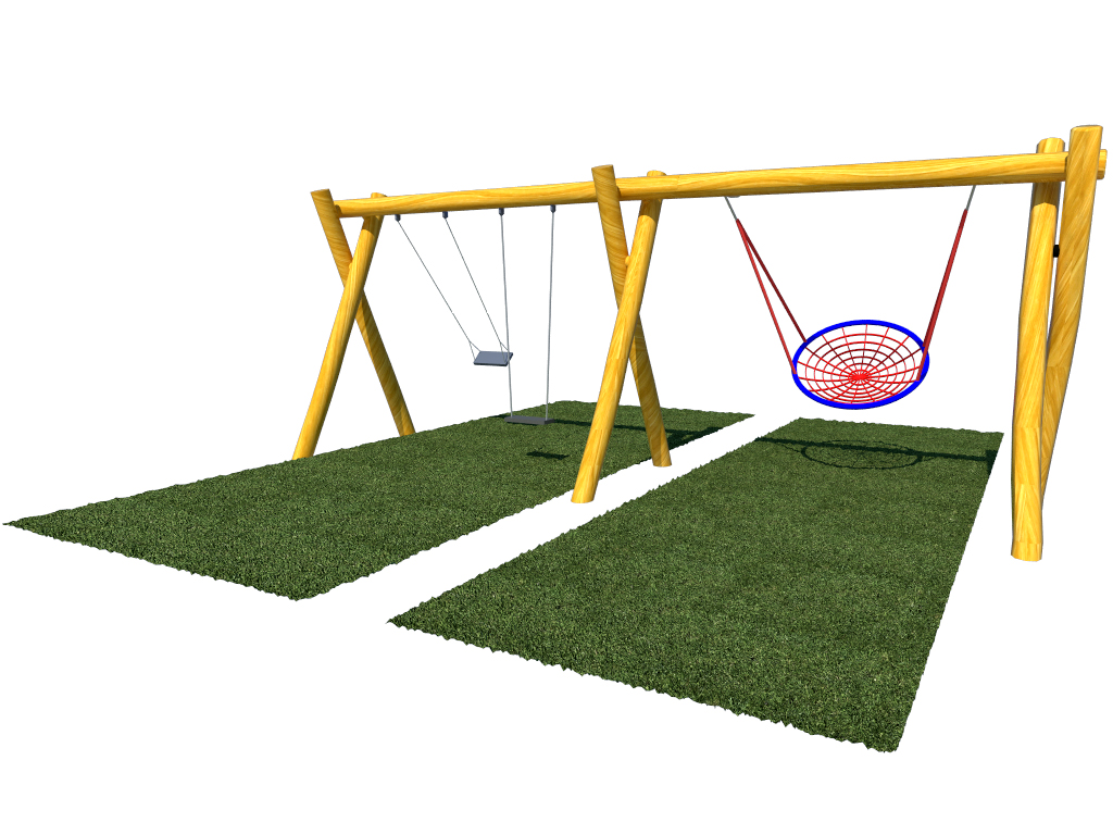 Swing combinaton with 2 swing seats and 1 rope basket - 4.008 | The ...