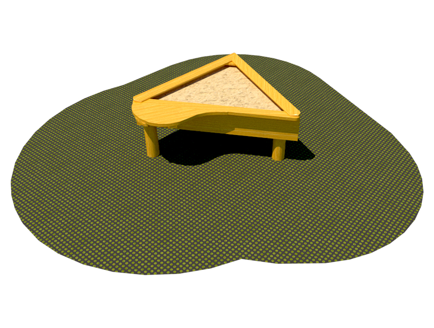 Sand play table, 3- cornered, with covering of rubber belt | The ...